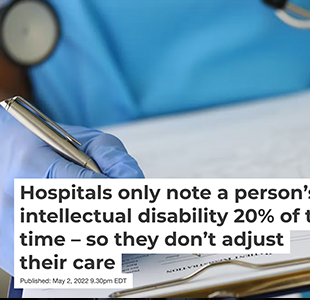 Hospitals note a person's intellectual disability only 20% of the time ...